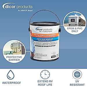 Dicor RP-CRC-1 EPDM Rubber Roof Acrylic Coating Part 2 - White, 1 Gallon