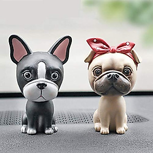 Bobbleheads Pug, Cute Car Dashboard Bobble Head Dog Decoration Funny Shaking Head Animal Puppy Decor