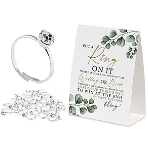 Don't Say Bridal Games, Put A Ring On It Bridal Shower Games,50 Metal rings, Bridal Shower Decorations, Bachelorette Party Games, Wedding Shower Supplies-DSB02