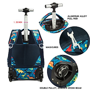 MOHCO Rolling Backpack 16 inch Kids Wheeled School Backpack Set for Boys and Girls