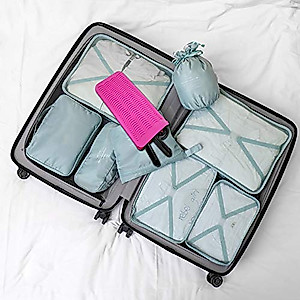 2Pack Heat Resistant Silicone Mat Pouch, Portable Styling Heat mat, Curling Iron pad Cover, Hair Straightener Travel Bag Case, for Flat Iron, Curler Wand, Hot Waver, Salon Tools Appliances (GrayPink)