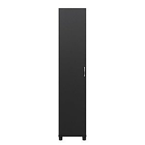 Pemberly Row Transitional 16" Utility Storage Cabinet in Black