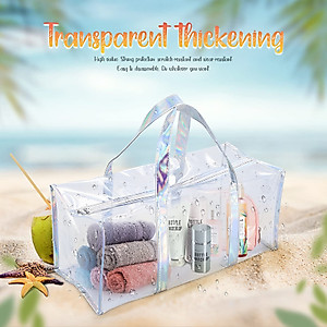 Clear PVC Travel Makeup Toiletry Storage Bag Large Capacity Plastic Tote Bag Cosmetic Clothes Organizer Bag for Men and Women