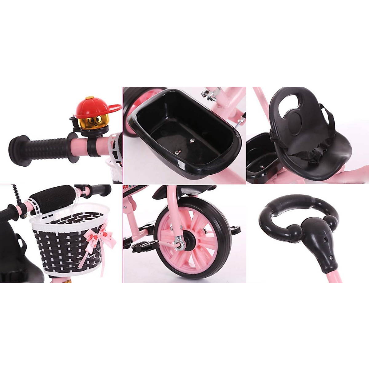 Stroller Wagon Tricycle Trike Kids' Trikes Pedal Cars Children's Tricycle with Removable Parents Push Handle Retractable Footrest Pedal Boys Girls Kids Bike Toddler Scooters Pushchairs with Adjustable