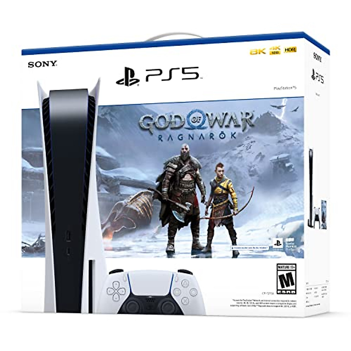 PS 5 Disc Version Gaming Console God of War Ragnarok Bundle with 4K UHD Blu-ray Player