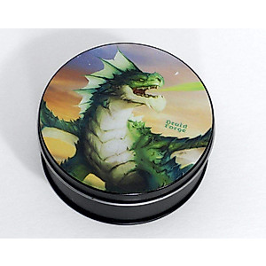 Druid Forge Metal Dice Polyhedral Set of 7 Chaotic Copper D&D RPG Ancient Copper with Green Numbers