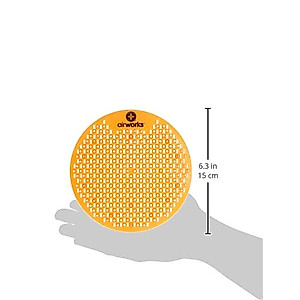 AirWorks AWSFUS231-BX Splash Free Urinal Screen, Citrus Grove, Light 0.22 lb., 8" Height, 6" Width, Orange (Pack of 10)