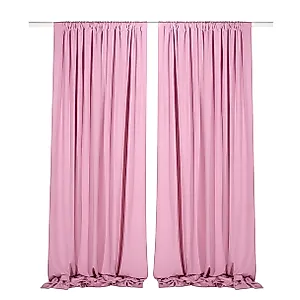 SHERWAY 2 Panels 4.8 Feet x 10 Feet Dusty Rose Photography Backdrop Drapes, Thick Polyester Window Curtain for Wedding Party Ceremony Stage Decorations