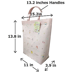 Friend Sanrio Characters, Hello Kitty, Kuromi, My Melody, Cinnamoroll Cute Tote Bag, Shopping Bag, Kitchen Reusable Grocery Bag, 13.8 in(H) x 15.2 in(L) x 3.3 in(W)