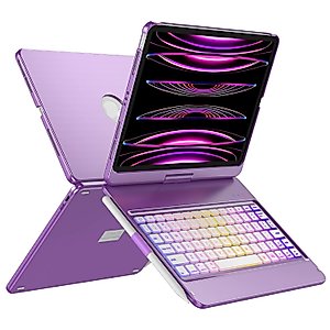 GGH Keyboard Case for iPad Pro 11 inch (4th/3rd/2nd/1st Gen),iPad Air 5th/4th Generation Case with Keyboard 10.9 inch,10 Color Backlight Bluetooth Keyboard with Pencil Holder,360° Rotatable Screen