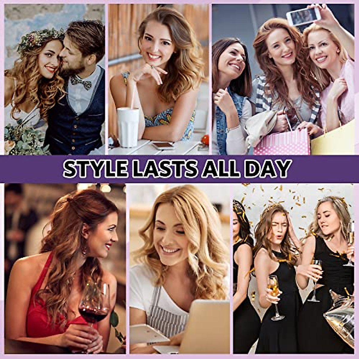 Automatic Curling Iron Automatic Curling Wand for Hair Styling Auto Hair Curler Automatic Hair Curling Wand Self Rotating Curling Iron (1.1inch Curl/28mm, Purple)