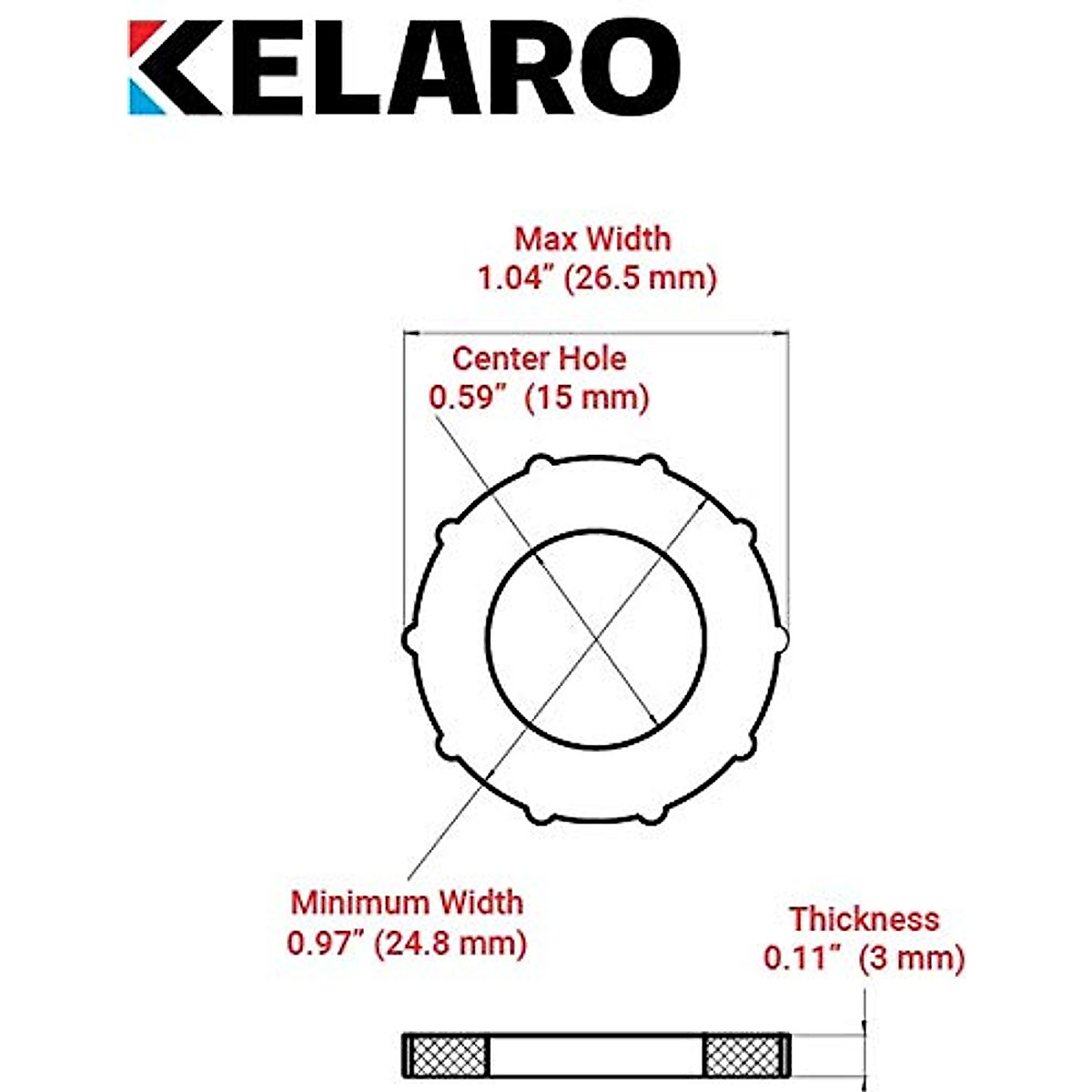 Kelaro 20-Pack Heavy Duty Black EPDM Rubber Washers for Garden Hoses - 3/4"