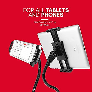 Cup Holder Tablet Mount, Macally iPad Cup Holder Car Mount - 12" Flexible Gooseneck iPad Car Mount - Tablet Holder for Truck, Car, and Vehicle - iPad Stand for Car - For Pro / Air / Mini, Smartphones