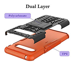 Yerebel for LG V60 ThinQ Case, V60 ThinQ 5G Case, with Kickstand Hard PC Back Cover Soft TPU Dual Layer Protection Phone Cover for LG V60 ThinQ (Orange)