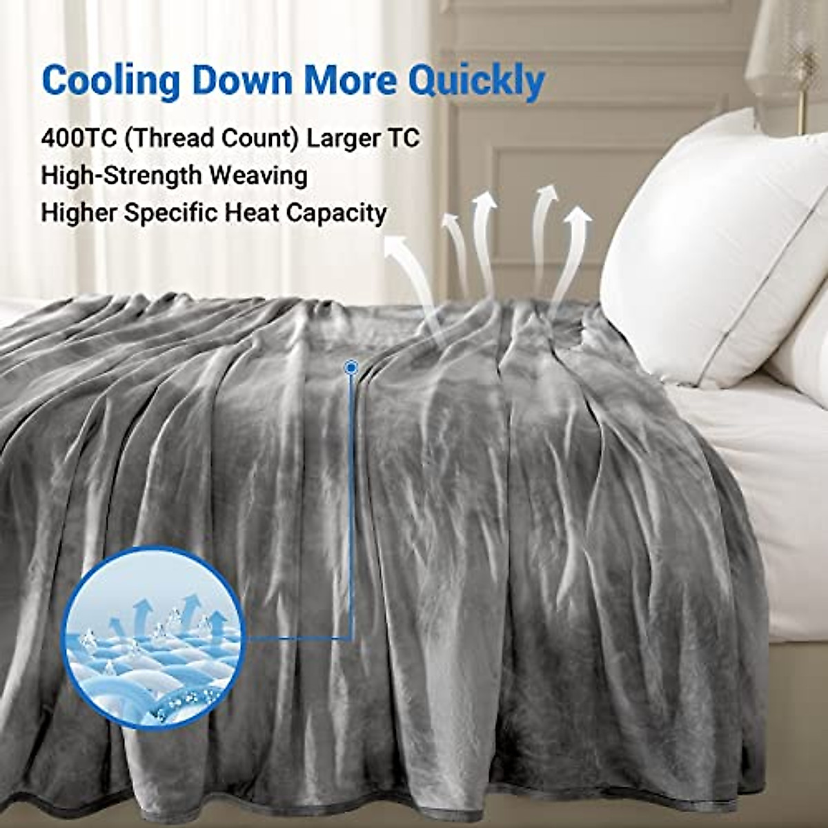 Topcee Cooling Blanket for Night Sweats Decorative Tie Dye，Absorbs Heat to Keep Cool on Warm Nights, Q-Max 0.5 Cooling Blankets for Hot Sleepers, Ultra-Cool Lightweight Blanket for Bed(Queen Size)