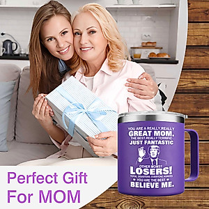 Abledn Christmas Gifts for Mom, Women, Wife - You're A Really Great Mom Coffee Mug - Christmas Gifts for Mom Women Wife, Mother Birthday Gifts for Mom from Daughter Son (14OZ Purple)