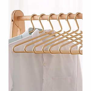 Premium Matte Gold Aluminum Coat Hangers 10 Piece Set, 16.5” Extra Smooth & Durable Metal Shirt Dress Hanger,Aluminum Alloy Hanger,Clothing Support,Clothing Hang