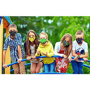 CIKIShield 6 Pack Children Cloth Face Mask for 9-14 Kids Boys face Shield Washable Reusable Protective Cover