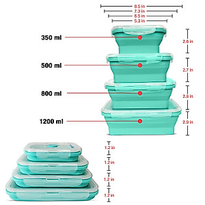 GERUSEA bowl with lid silicone bowls mixing salad bowl with lid food storage containers rv kitchen microwave bowl calapsable bowls rv storage solutions