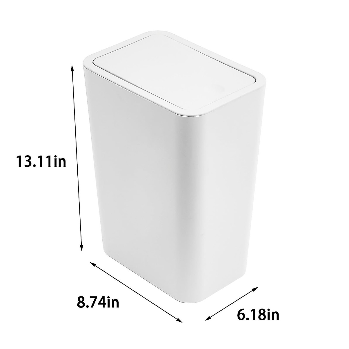 CENGNIAN Bathroom Trash Can with Lid, Small Garbage Can with Press Lid, Plastic Wastebasket with Popup Lid for Toilet, Office, Bedroom, Living Room