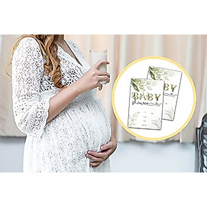 Nopoben Baby Shower Invitations and Envelopes, Greenery Baby Shower Invitations, Watercolor Greenery Baby Shower Gender Reveal Party Supplies 25 Cards With Envelopes -(013bbyaoqing)