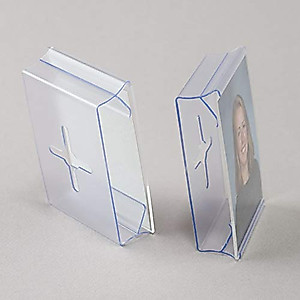 CollectorMount Photo Mount 1 Pack, Clear Picture Frame, Wall Mount or Shelf Stand, Vertical or Horizontal, 2.5” x 3.5”