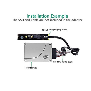 M.2 Module with Mini-SAS HD (SFF-8643) 36-Pin Connector for U.2 (SFF-8639) NVMe SSD (Upward miniSAS) - Support Intel 750 2.5-inch U.2 SFF SSD
