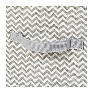 mDesign Soft Fabric Nursery/Playroom Closet Storage Organizer Bin Box with Front Handle for Cube Furniture Shelving Units - Holds Toys, Clothes, Diapers, Bibs - Spira Collection, 4 Pack, Taupe/Natural