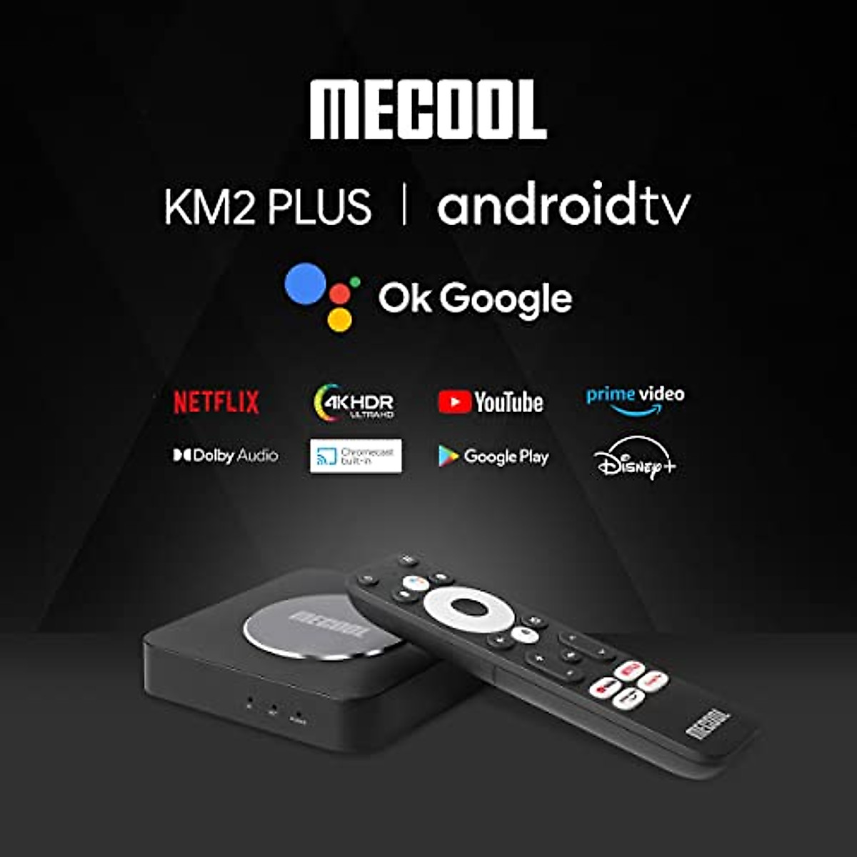 Mecool KM2 Plus Google Certified Android 11 TV Box Amlogic S905X4-B 2GB 16GB 2.4G&5G WiFi BT5.0 Supports Prime Video 4K HDR Box