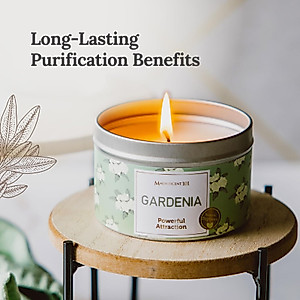 Magnificent 101 Long Lasting Gardenia Scented Smudge Candle | 6 Oz - 35 Hour Burn | All Natural Candle for Manifestation, Purification & House Energy Cleansing