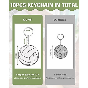 Taiyin Acrylic Volleyball Keychains Bulk Volleyball Party Favors for DIY Christmas Backpacks Gift Team(White,18 Pcs)
