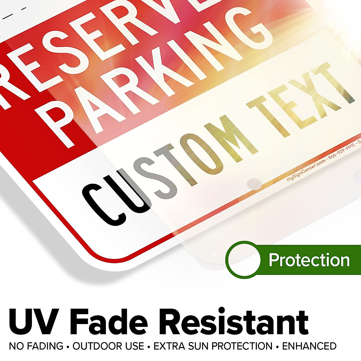 Custom No Parking Sign, Custom Reserved Parking Signs for Business, 10x14 Inches, Rust Free .040 Aluminum, Fade Resistant, Made in USA by My Sign Center (Post Holes)