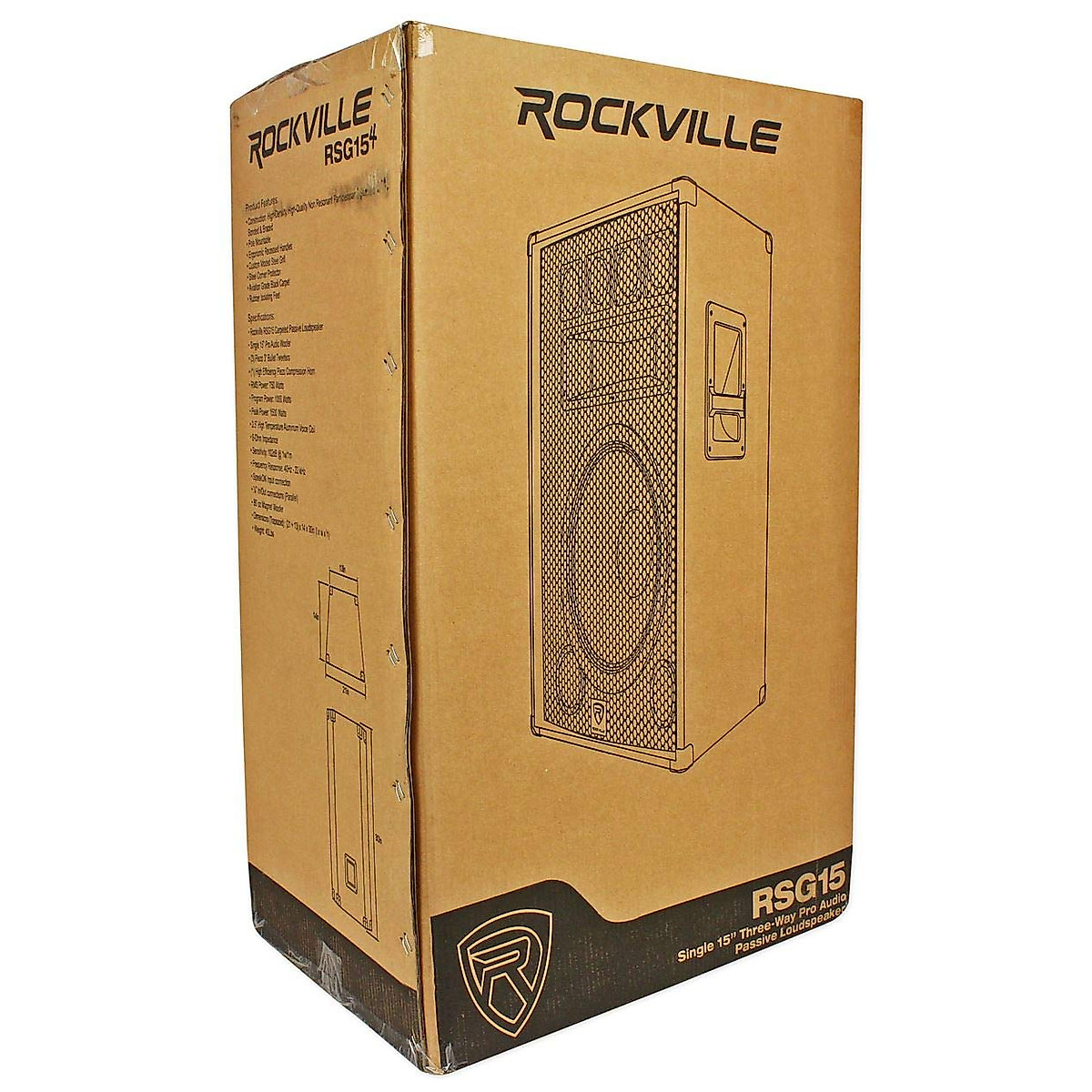 (2) Rockville RSG15.4 15" PA Speakers + Rockville RPA9 Amp + Stands+Cables+Case