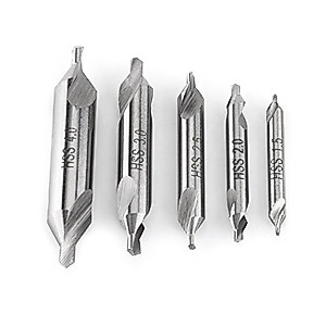 5 Pcs HSS Combined Center Drill Bit Set Countersink Drill Bits 60 Degree Angle Hole Drill 1.5mm 2mm 2.5mm 3mm 4mm CNC Later Accessories