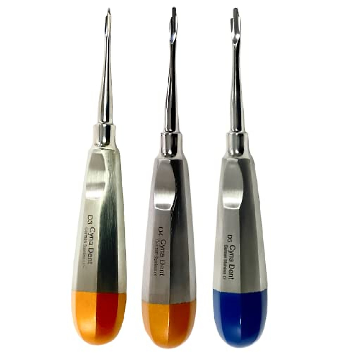 New German Stainless Set of 3 LUXATING PERIOTOMES Dental ATRAUMATIC EXTRACTING Elevators 3MM 4MM 5MM
