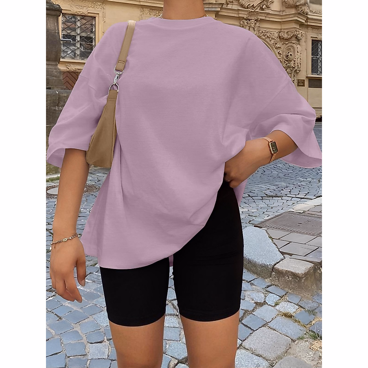 Trendy Queen Womens Oversized Summer T Shirts Business Casual Dressy Shorts Sleeves Tops Beach Vacation Fashion Clothes DarkPink L