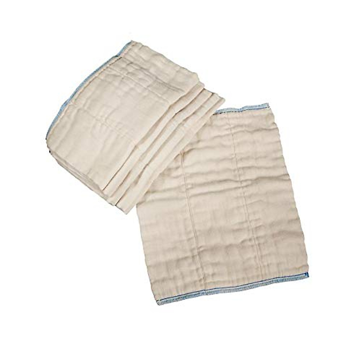 OsoCozy Economy Prefold Cloth Diaper Package - 3 Dozen Infant 4x8x4 Unbleached 100% Cotton Prefold Diapers (7-15 lbs) & 4 One-Size Diaper Covers (2 Jay Feathers and 2 Forest Critters)
