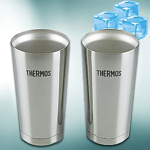 Thermos JMO-GP2 Vacuum Insulated Tumbler, Set of 2, Silver, 13.5 fl oz (400 ml)