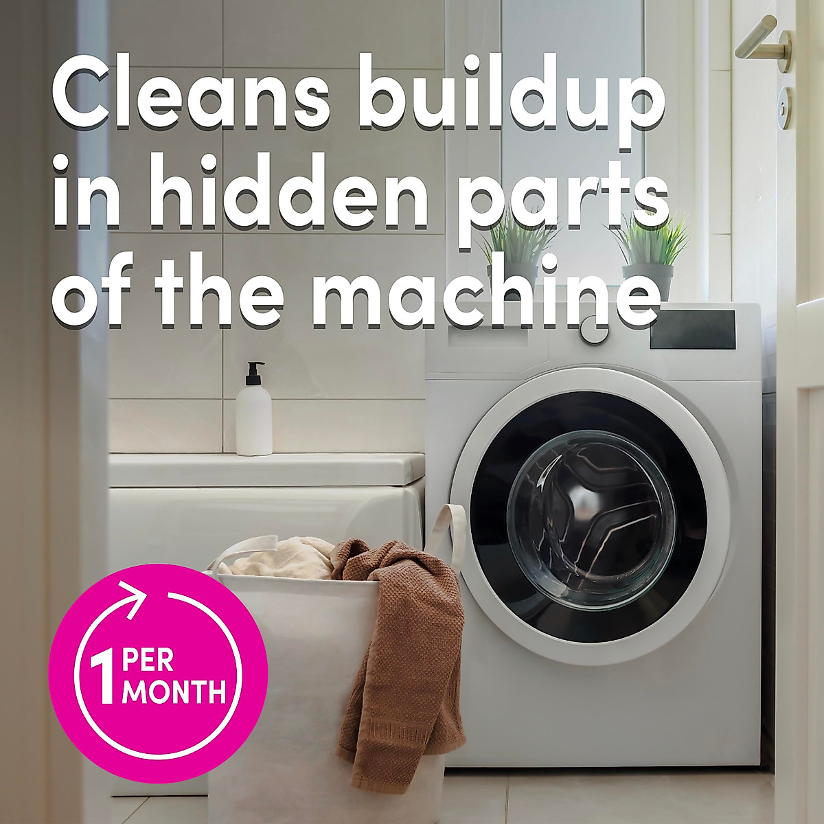 Lemi Shine Washing Machine Cleaner | Powered By Citric Acid | 100% Guaranteed Hard Water Cleaner | Compatible with Front & Top Load Washing Machines, 8 Count