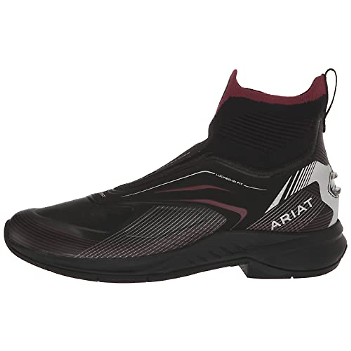 Ariat Womens Ascent Paddock Boot Black/Burgundy 11