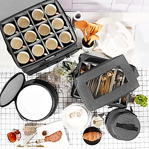 Homelux Theory Silverware Storage box | 15"x10.3"x3" ULTRA THICK HARDSHELL ALL SURFACES & COVER | Flatware Storage Containers | Adjustable 5 compartments | Cutlery Organizer with handles