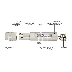 1Pc Digital Tds Total Dissolved Solids Meter Pen Water Quality Purity Temp Ppm Testing Tds Meter,Ppm Meter,Total Dissolved Solids Meter,Batteries for Tds,Bluelab Tds Meter,Ppm Mete
