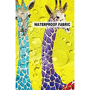 Animal Giraffe Abstract Painting Outdoor Pillow Cover 12x20 Inch Cushion Sham Case, Yellow Backdrop Waterproof Decorative Lumbar Throw Pillowcase for Outside Garden Patio Porch Couch Chair Tent