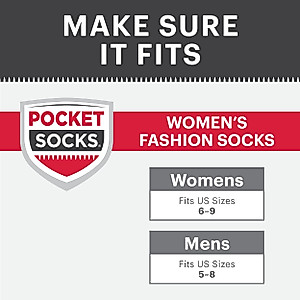 Pocket Socks Women Fashion Cotton Crew Socks, Hidden Zipper Security Pocket for Travel, ID, Ear Buds & More, One Size, Peace Sign