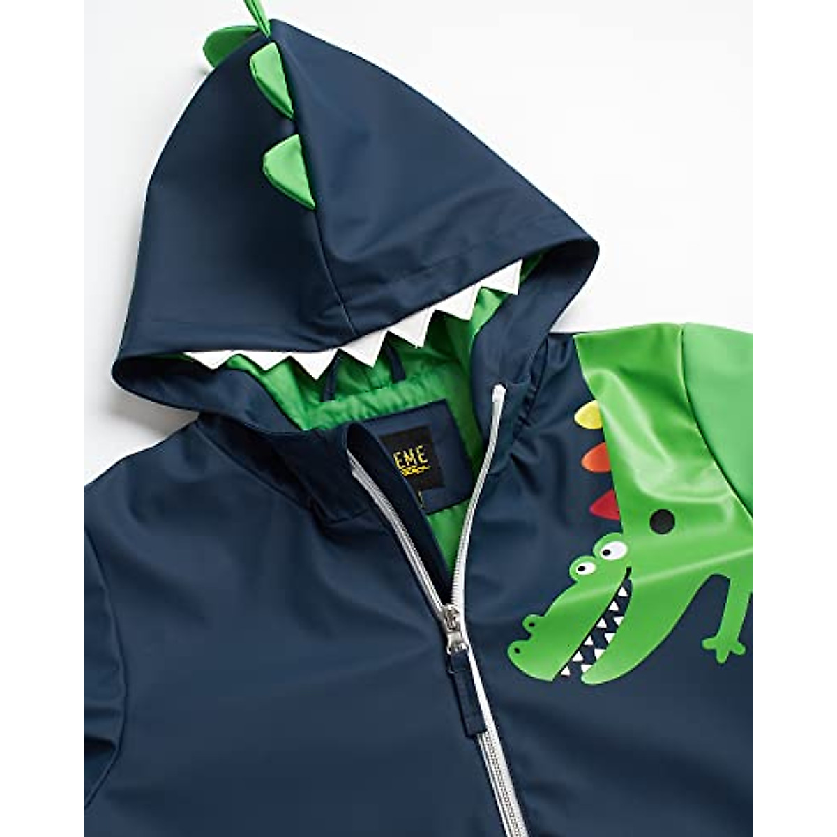 iXtreme Boys’ Raincoat - Waterproof Slicker Shell Windbreaker Rain Jacket (Toddler/Boy), Size 7, Navy Baby Alligator