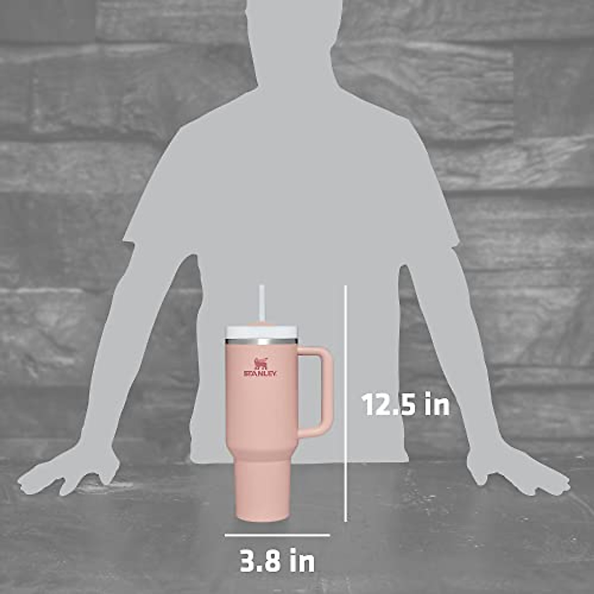 Stanley Quencher H2.0 FlowState Stainless Steel Vacuum Insulated Tumbler with Lid and Straw for Water, Iced Tea or Coffee, Smoothie and More, Pink Dusk, 40 oz