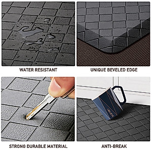 HappyTrends Kitchen Floor Mat Cushioned Anti-Fatigue Kitchen Rug,17.3"x28",Thick Waterproof Non-Slip Kitchen Mats and Rugs Heavy Duty Ergonomic Comfort Rug for Kitchen,Floor,Office,Sink,Laundry,Black