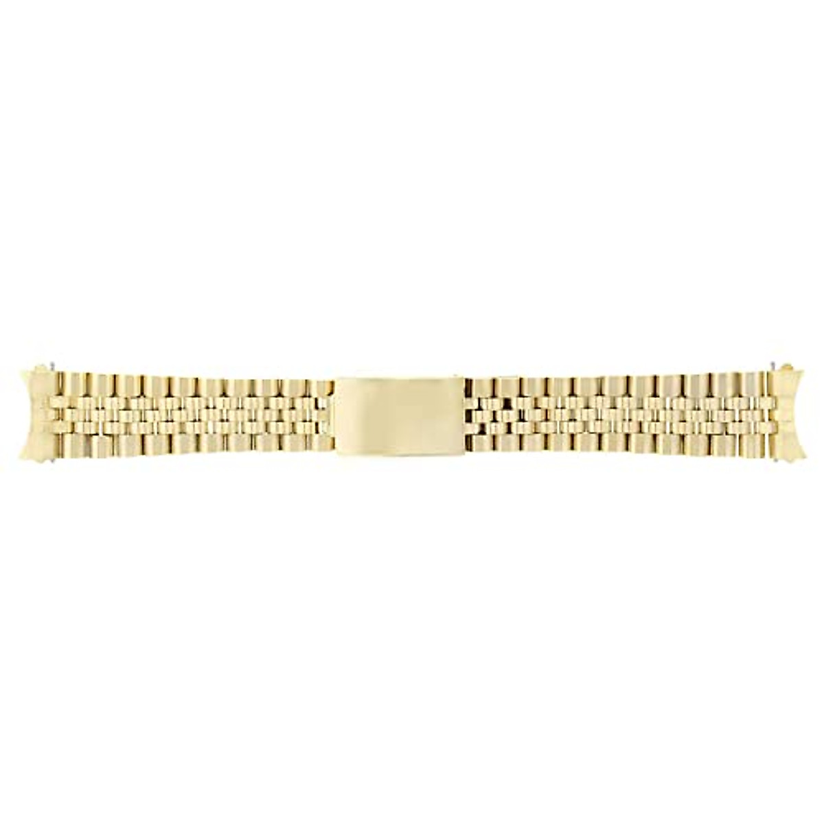 Ewatchparts 19MM JUBILEE WATCH BAND COMPATIBLE WITH ROLEX DATE 1500 1550 OYSTER PERPETUAL 18K GOLD COLOR
