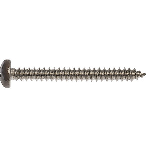 The Hillman Group 44402 8 x 1-1/2-Inch Brown Pan Head Phillips Sheet Metal Screw, Stainless Steel, 15-Pack
