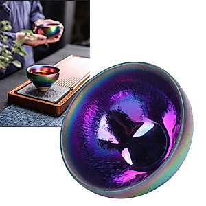 Alvinlite Ceramic Cup, Jianzhan Tea Set Chinese Tenmokus Tea Cup Porcelain Tea Bowl Handmade Fancy Glaze Kungfu Tea Cup Traditional Collection Cup Mug for Home Decoration Gift